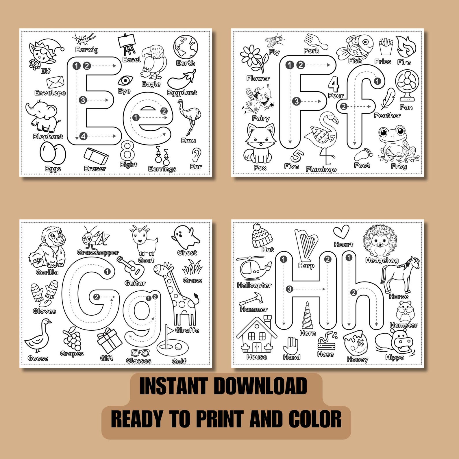 Alphabet Coloring Pages Alphabet Tracing Alphabet Activity Pages ...