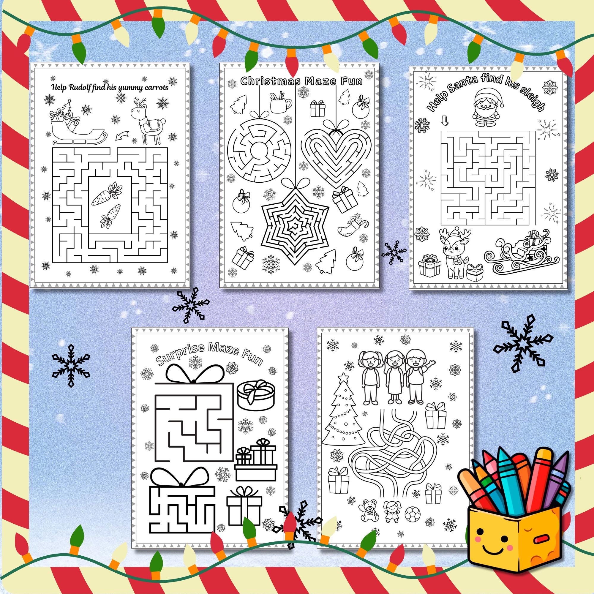 Christmas Activity Pages Kids Coloring Book Christmas Colouring Pages ...