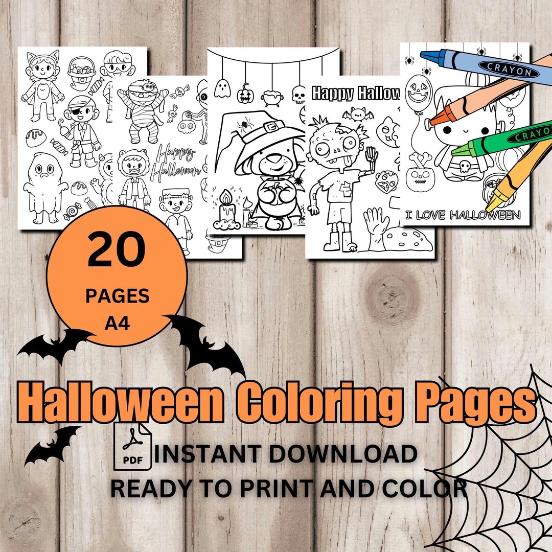 Halloween Coloring Pages Kids Coloring Book Halloween Activity Pages ...