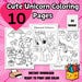 Cute Unicorn Coloring Pages Unicorn Coloring Book Kids Coloring Book ...