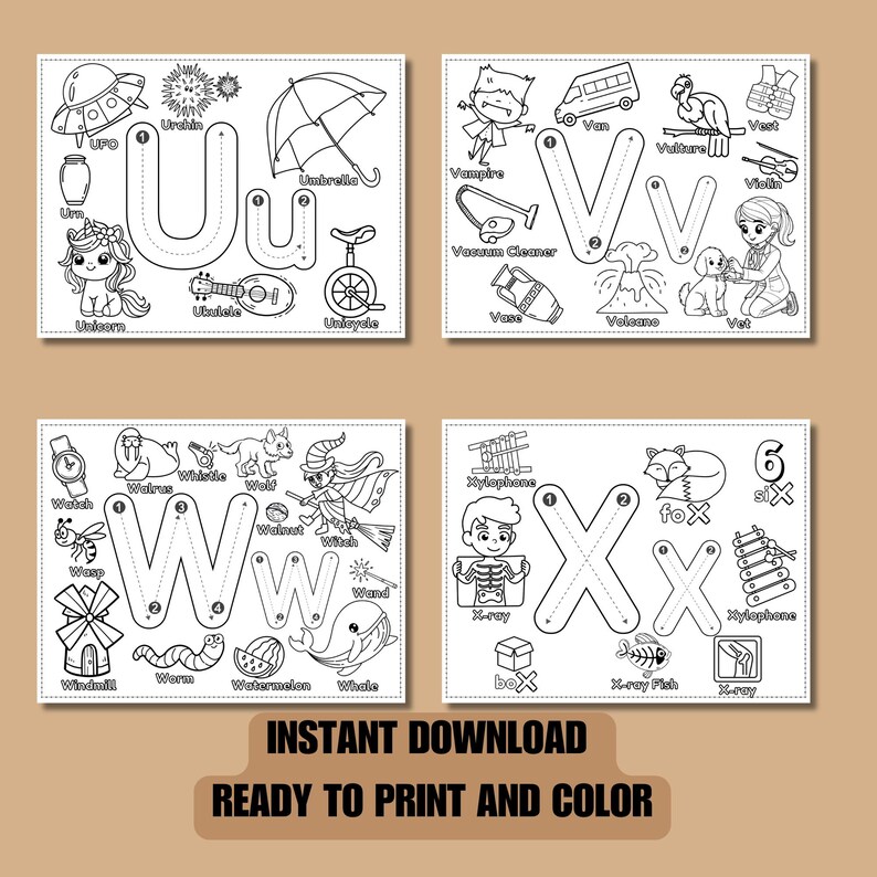 Alphabet Coloring Pages Alphabet Tracing Alphabet Activity Pages ...