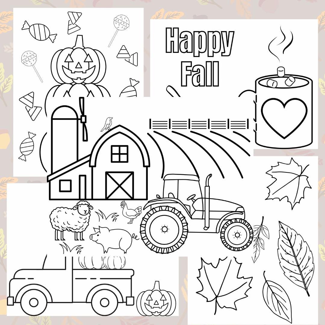 Toddler Coloring Pages. October Coloring Bundle. Fall Coloring Pages ...