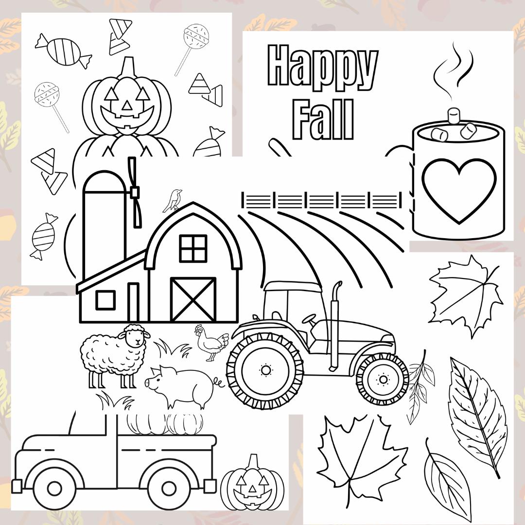 Toddler Coloring Pages. October Coloring Bundle. Fall Coloring Pages ...