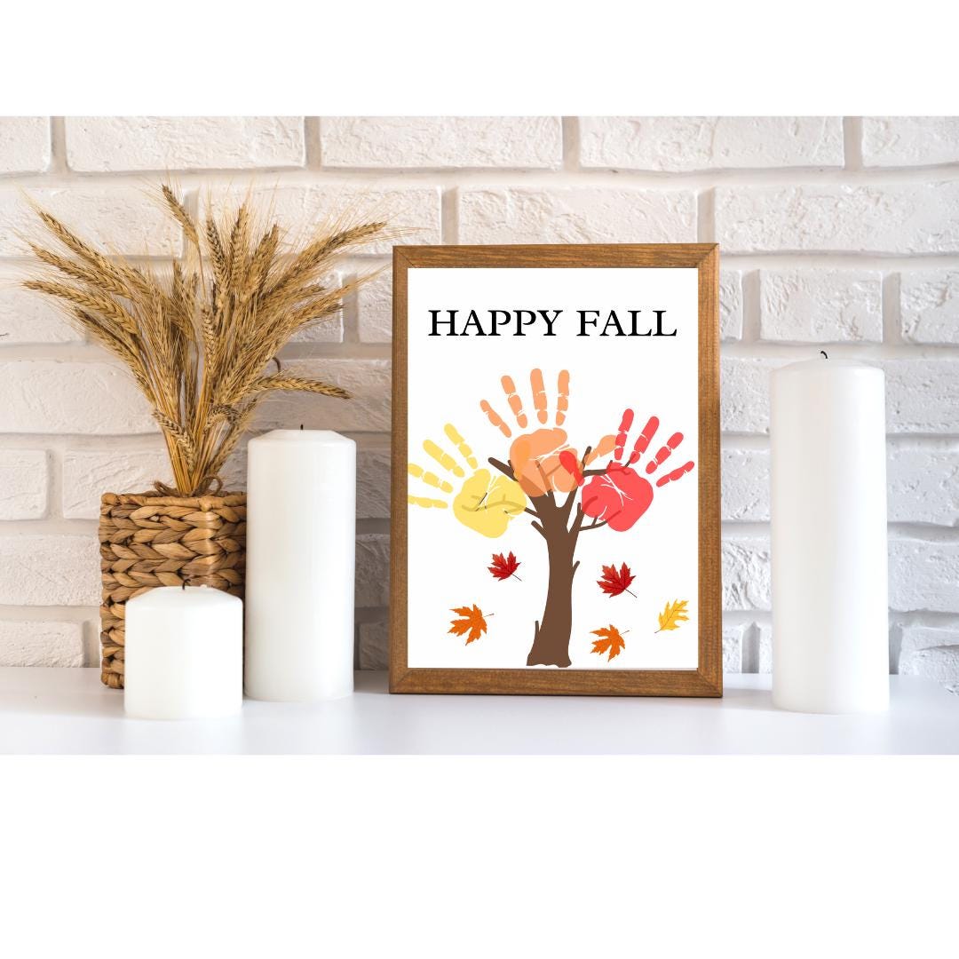 Happy Fall Handprint Template. Fall Craft. Handprint Craft. - Etsy