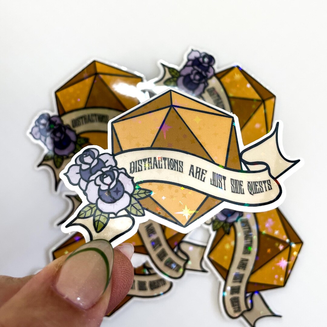 Distractions Are Just Side Quests- ADHD Holographic Vinyl Sticker - Etsy