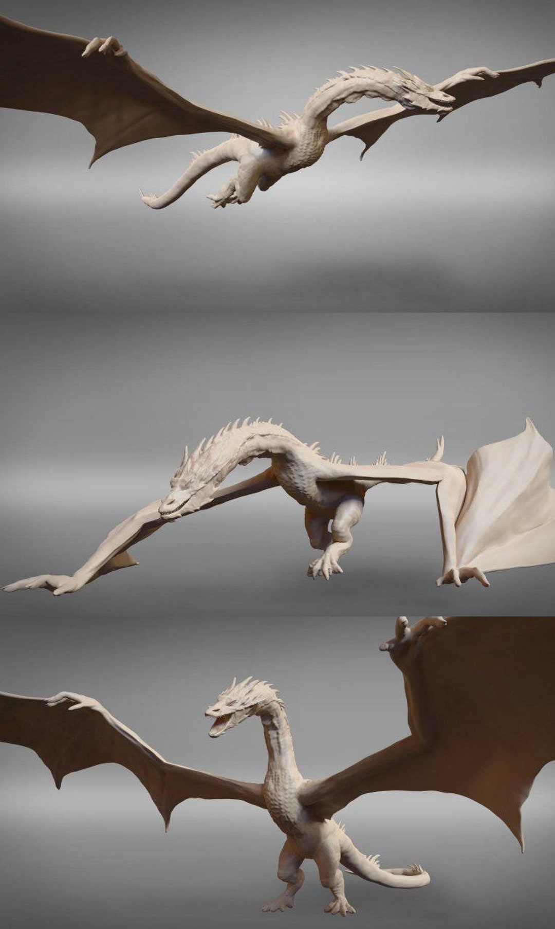 Hobbit Smaug 3 Poses 3D STL File Print Ready Digital File. - Etsy