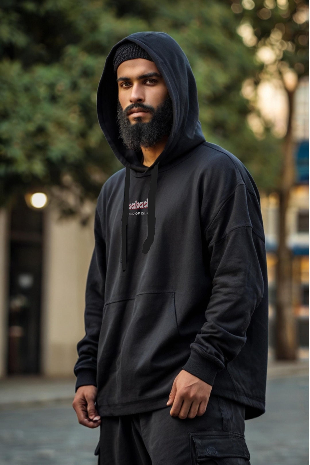 Islamic Shahada Men's Hoodie Muslim Cotton Sweatshirt, Unisex Islamic ...