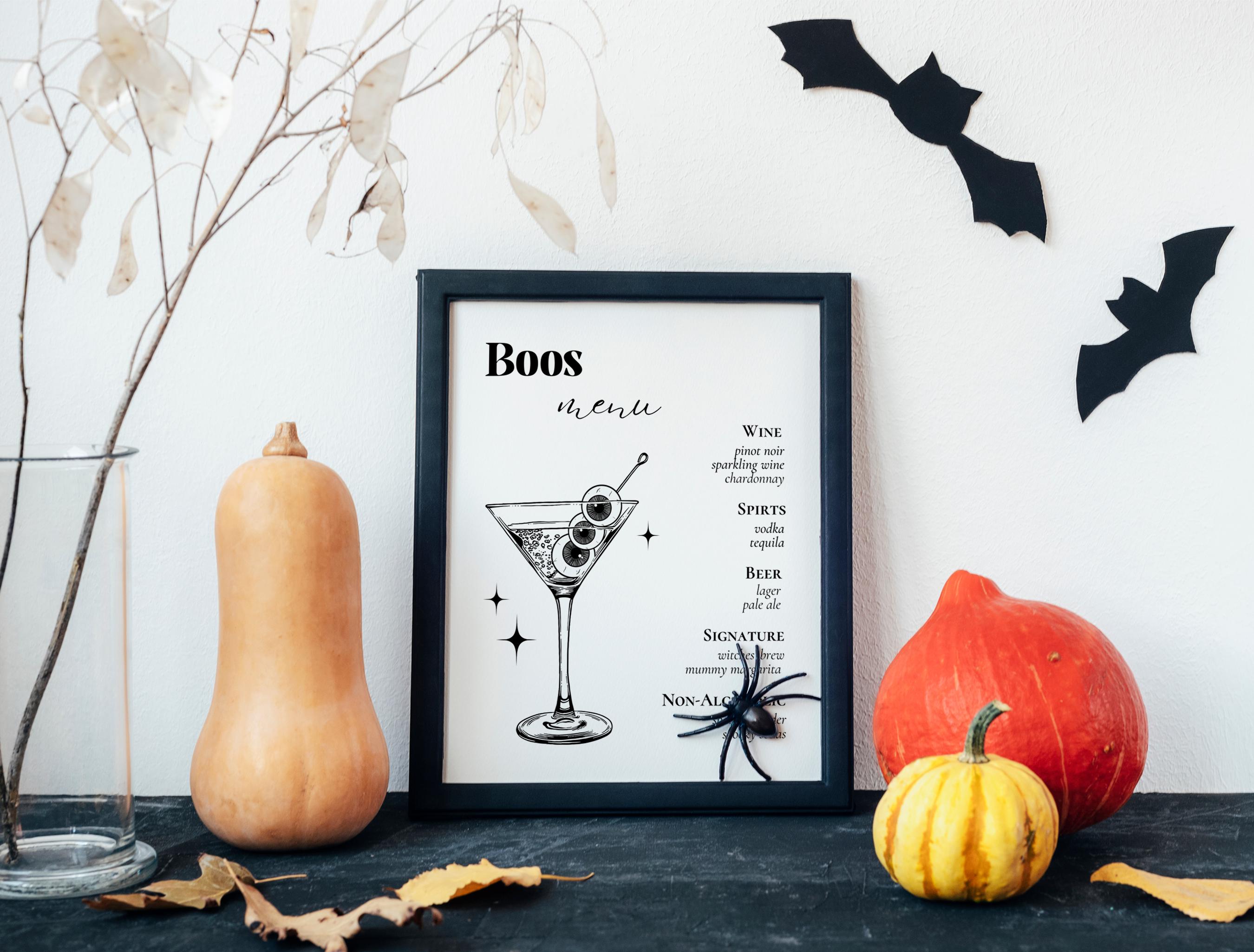 Halloween Bar Sign Template, Signature Drink Bar Menu Template ...