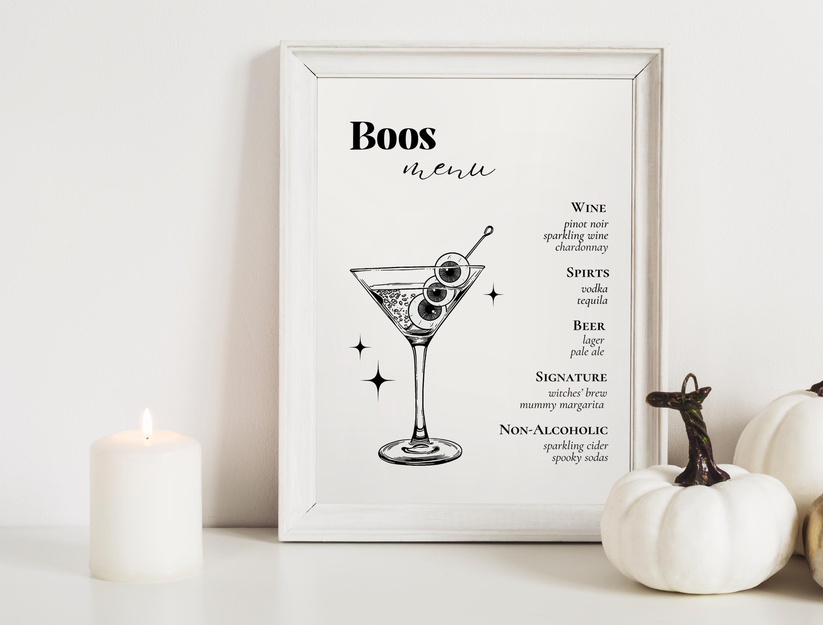 Halloween Bar Sign Template, Signature Drink Bar Menu Template ...