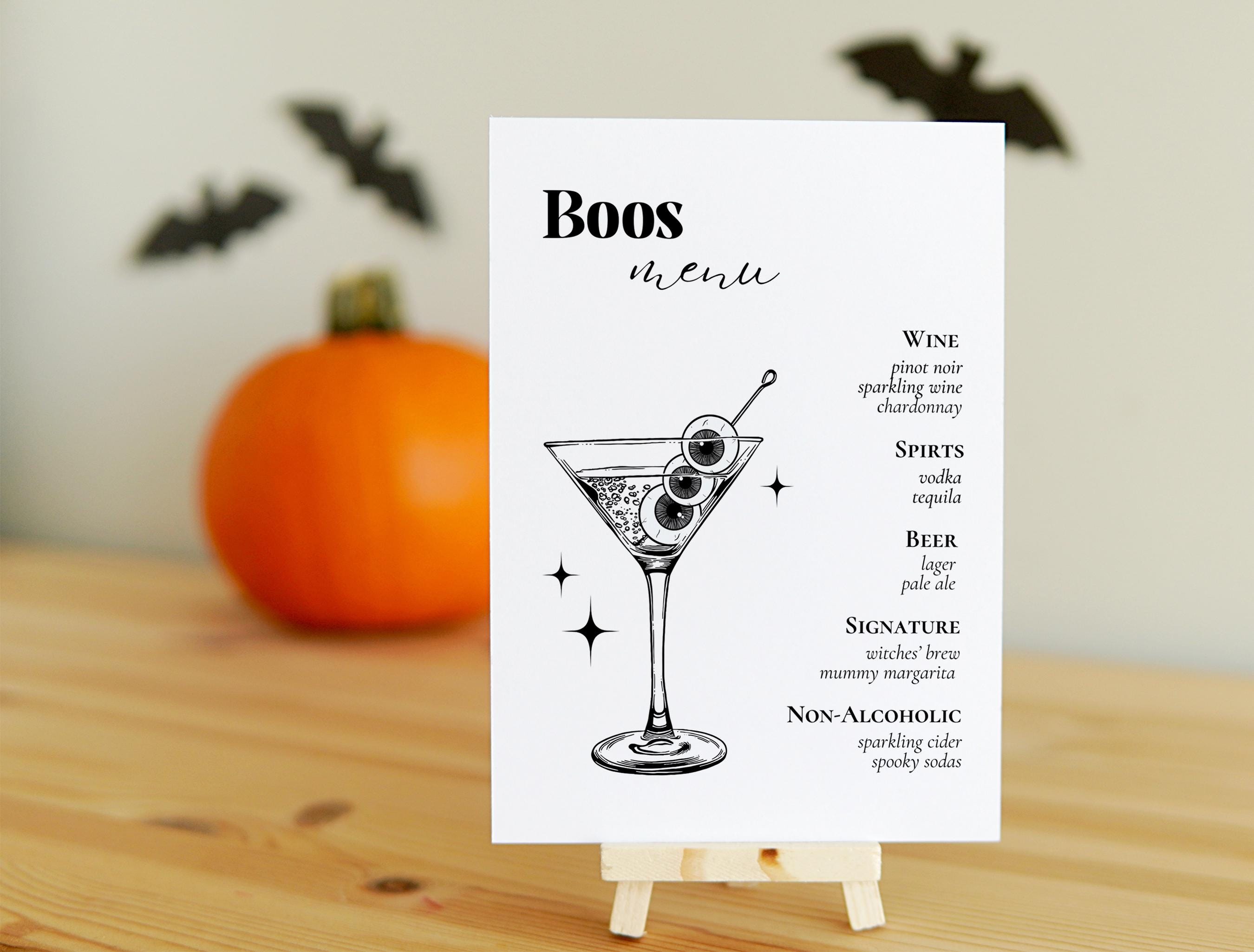 Halloween Bar Sign Template, Signature Drink Bar Menu Template ...
