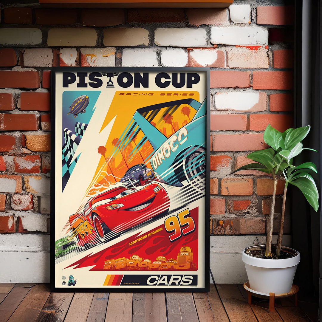 Piston Cup Movie Poster: Retro Minimalist Art for Kids Room - Etsy