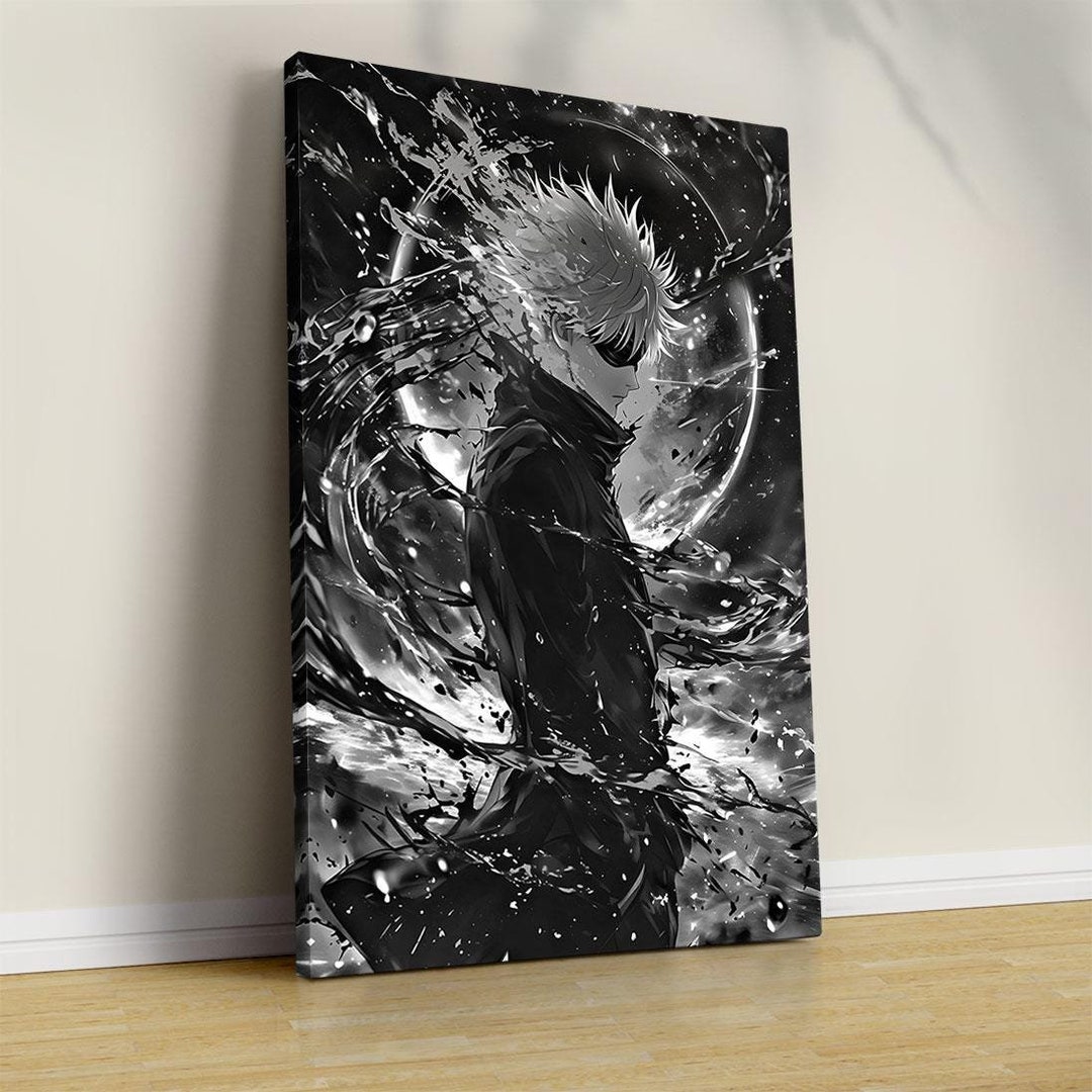Black and White,satoru Gojo Jujutsu Kaisen Portrait Poster,anime Decor ...