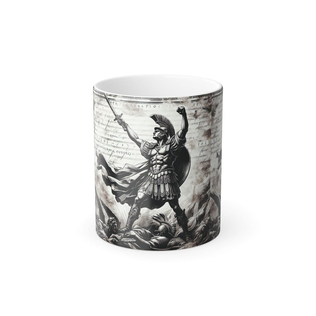 Color Morphing Roman Gladiator Print Ceramic Mug Heat Sensitive Mug ...