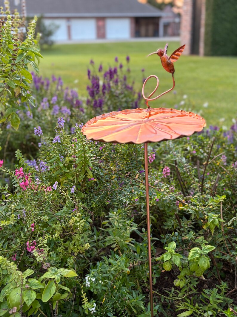 Copper Hummingbird Garden Stake - Etsy