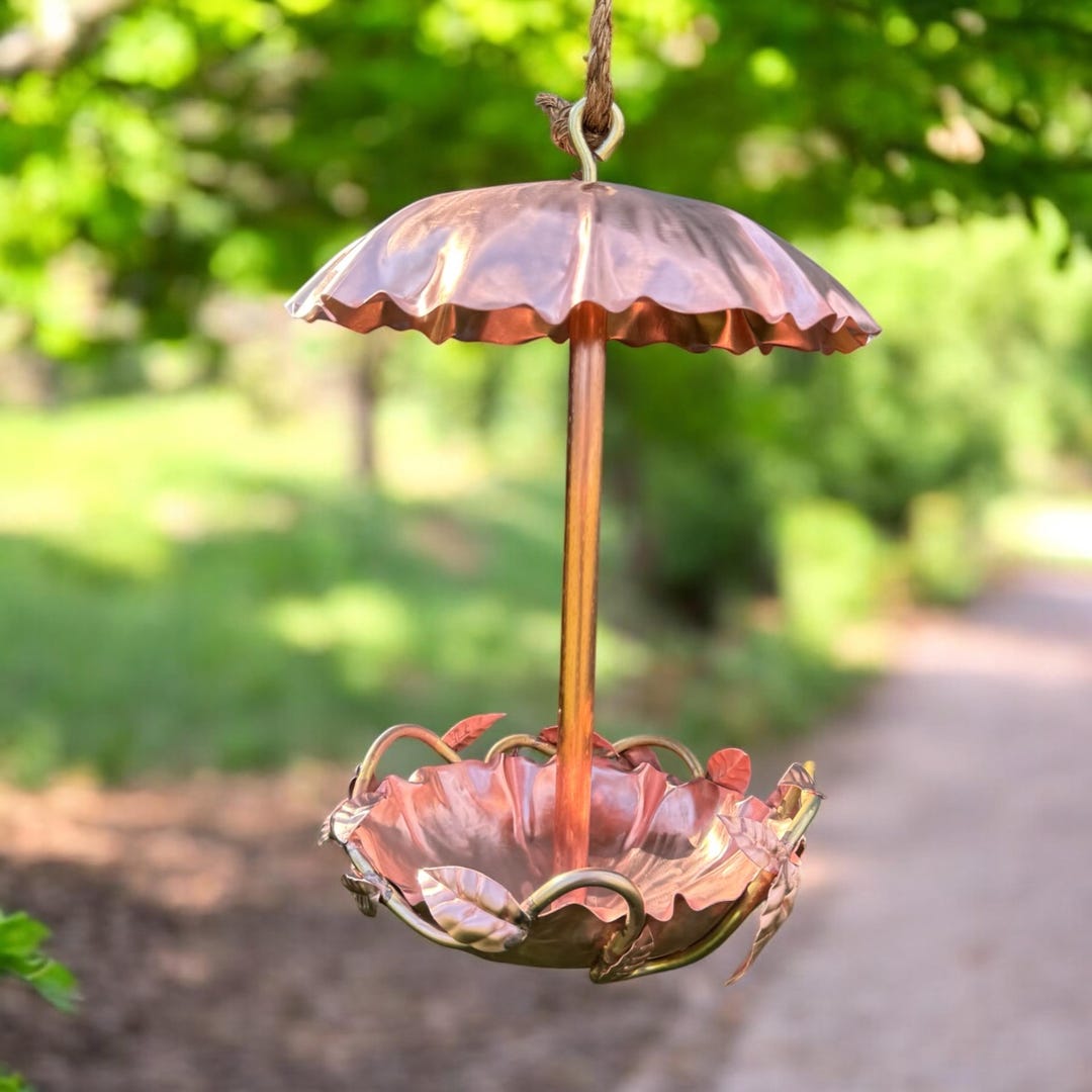 Elegant Handmade Copper Bird Feeder - Etsy