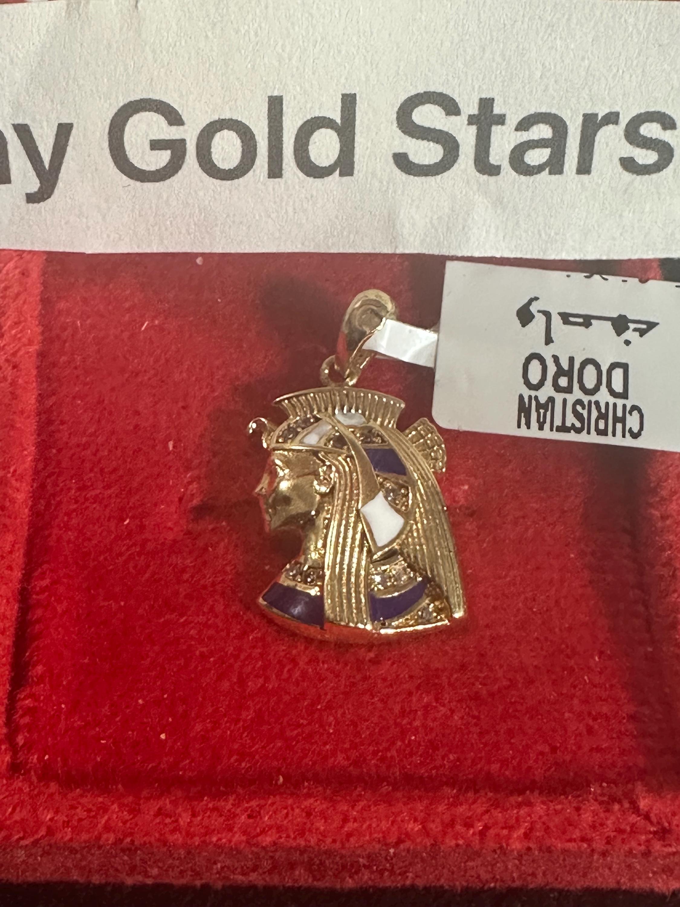 Cleopatra Queen of Ancient Egypt Side Profile Charm Solid 18k Gold Gold ...