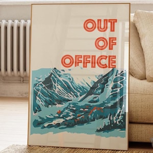 Gift for Coworker Office Gift Mountaineering Wall Art Retro Mountain ...