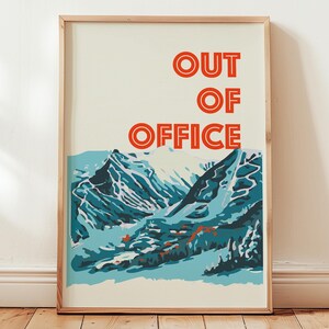 Gift for Coworker Office Gift Mountaineering Wall Art Retro Mountain ...