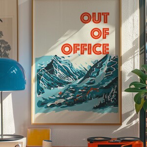 Gift for Coworker Office Gift Mountaineering Wall Art Retro Mountain ...