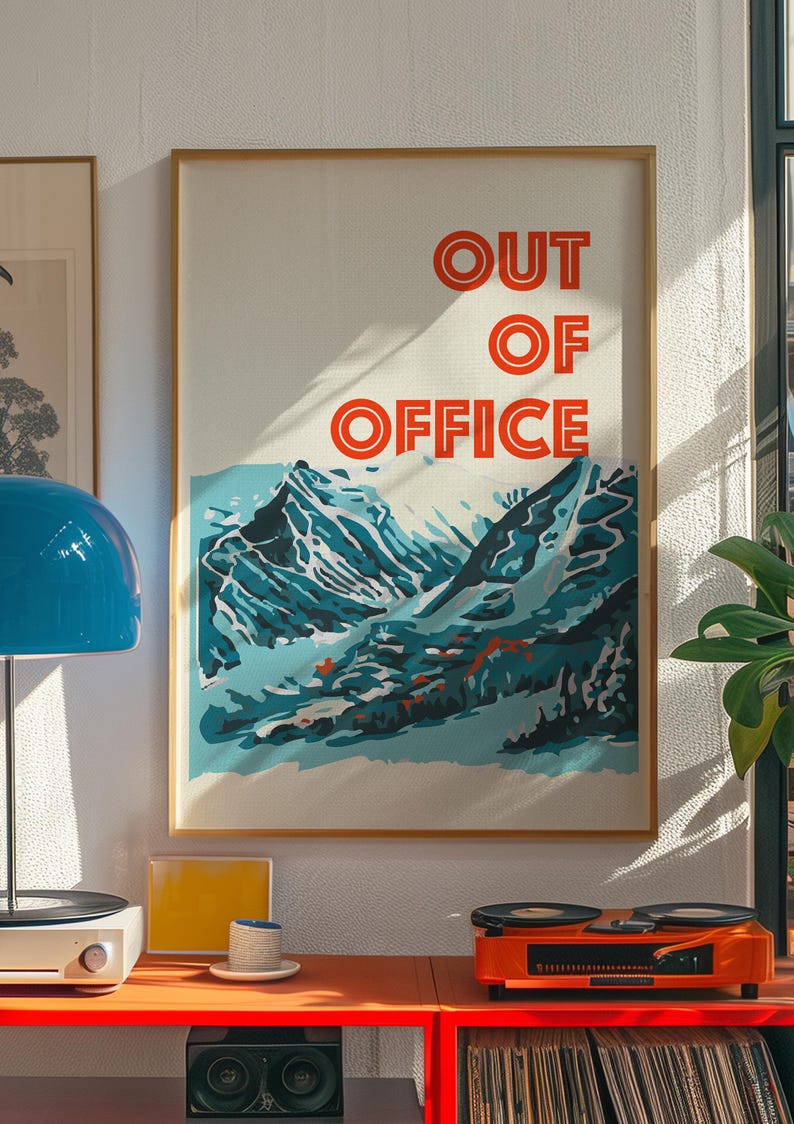 Gift for Coworker Office Gift Mountaineering Wall Art Retro Mountain ...