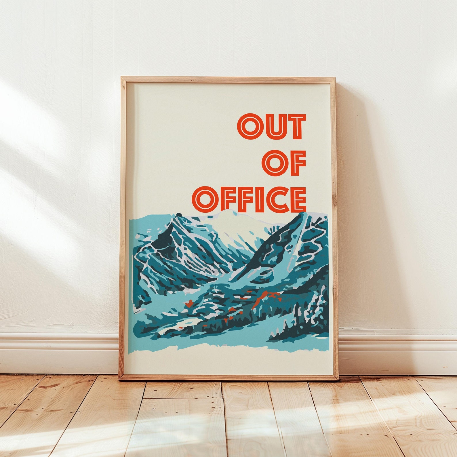 Gift for Coworker Office Gift Mountaineering Wall Art Retro Mountain ...