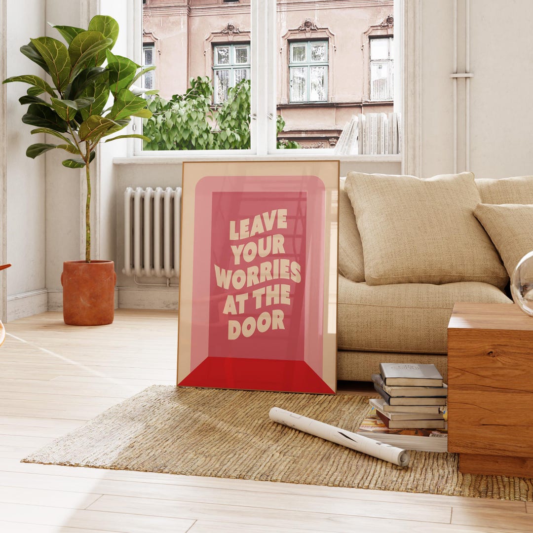 Leave Your Worries at the Door Wall Art, Front Door Decor, Entrance ...