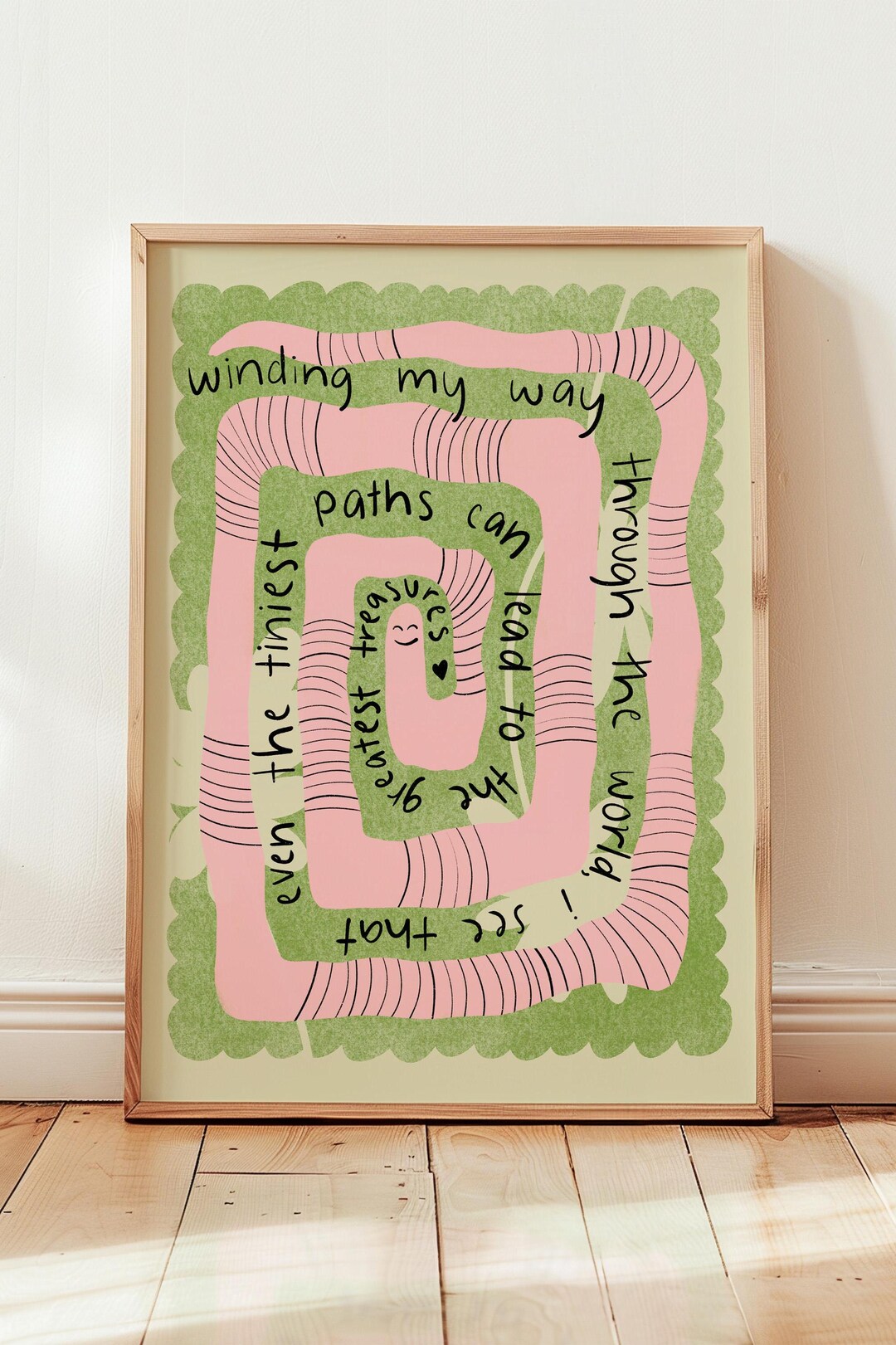 Whimsical Worm Art Print: Inspirational Quote, Nature Lover Gift ...