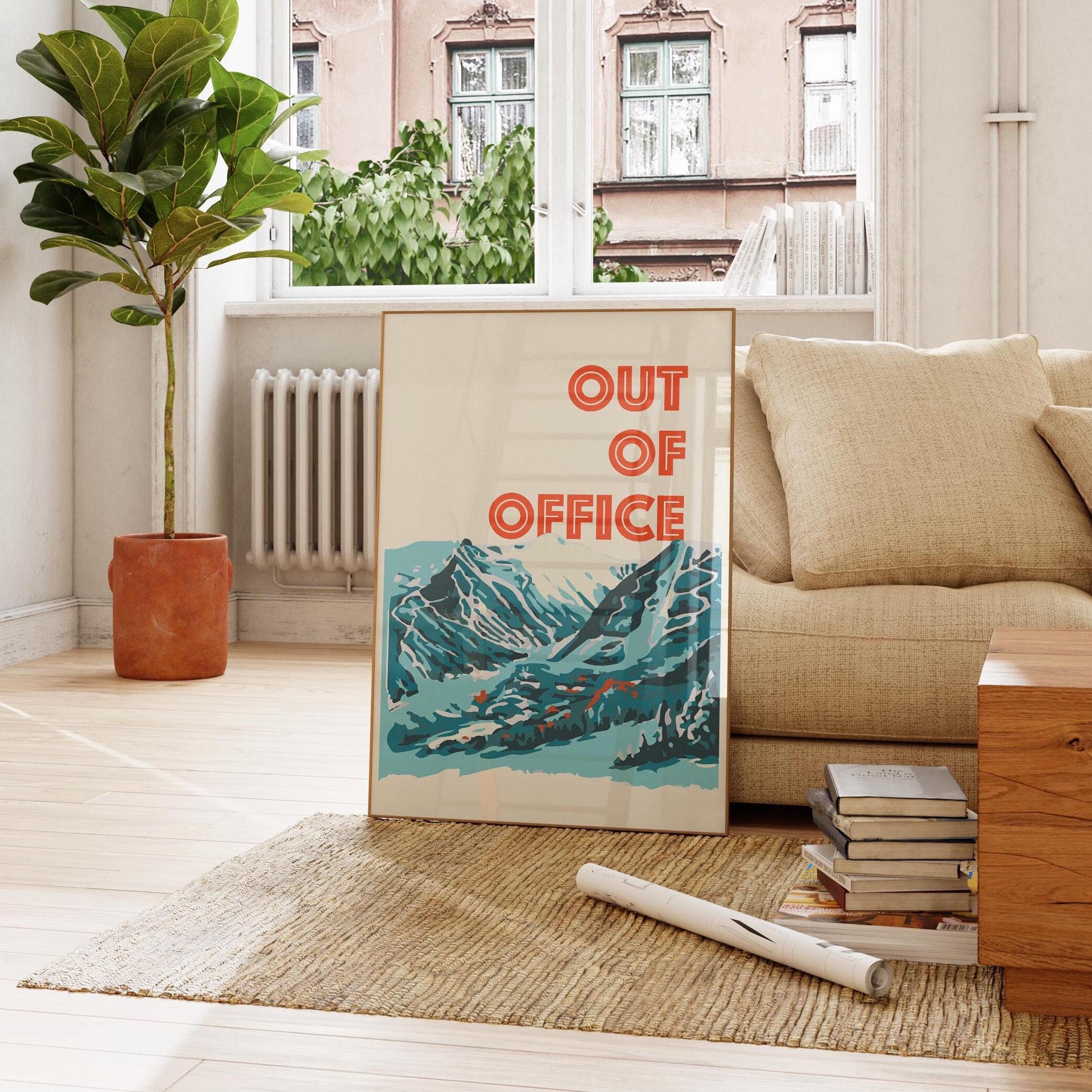 Gift for Coworker Office Gift Mountaineering Wall Art Retro Mountain ...