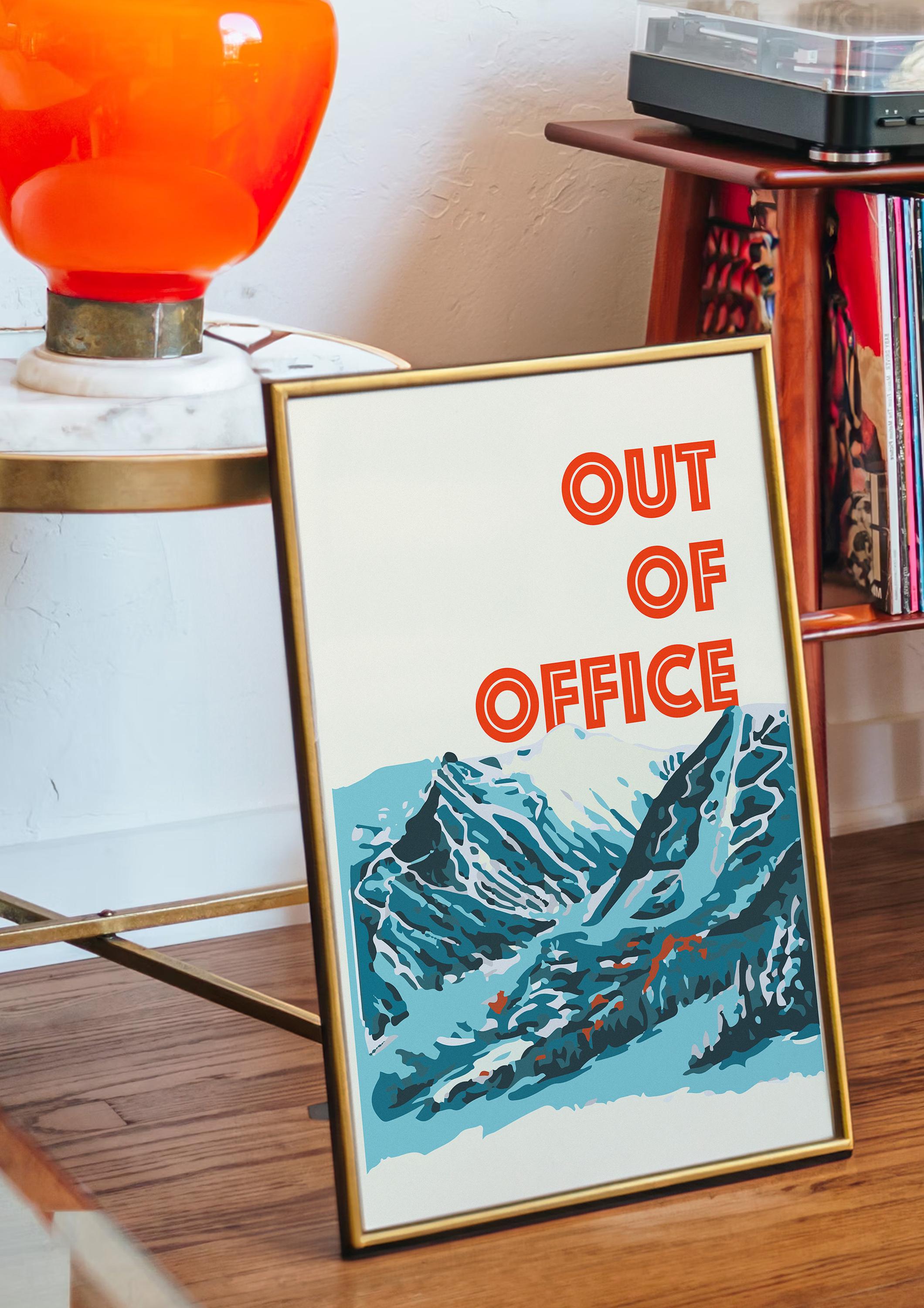 Gift for Coworker Office Gift Mountaineering Wall Art Retro Mountain ...