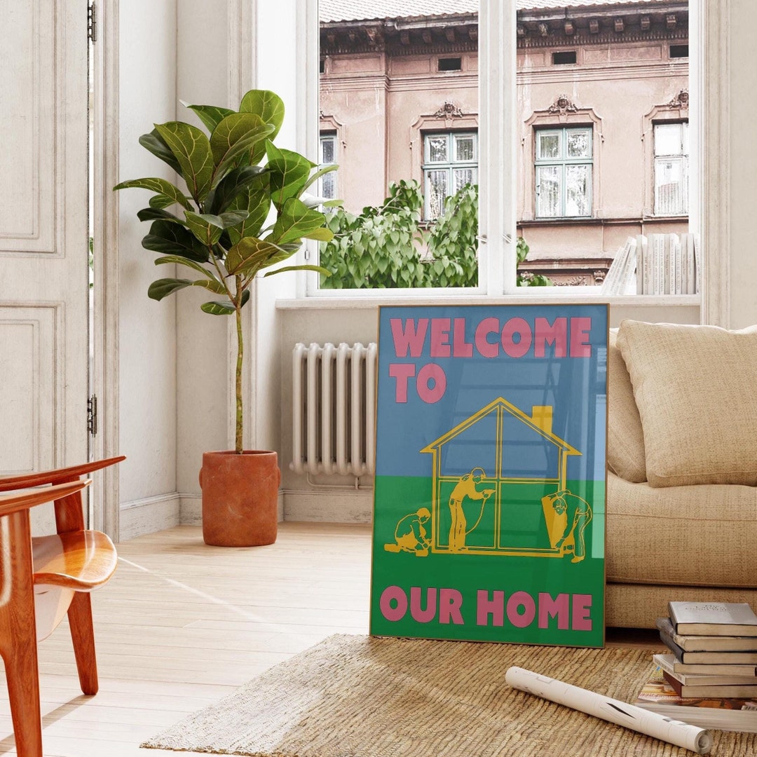 Welcome to Our Home Print, Entryway Art, Eclectic Home Decor, Unique ...