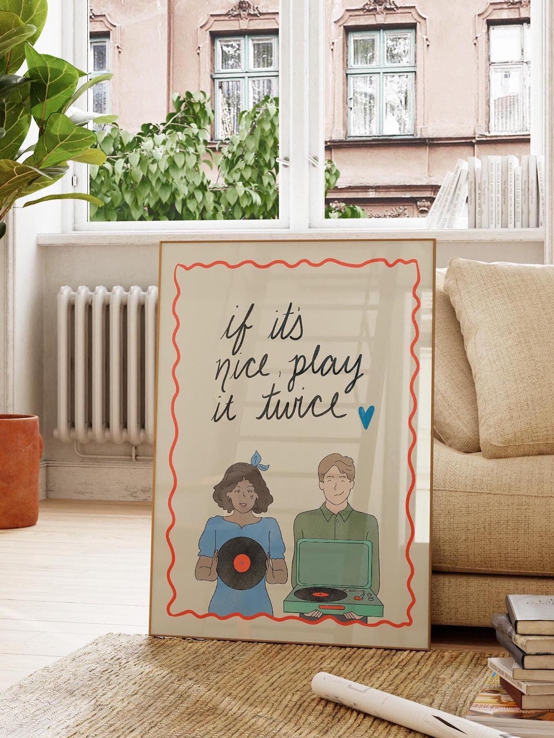 Record Player Poster Cool Music Poster Cute Vinyl Print Band Gift for ...