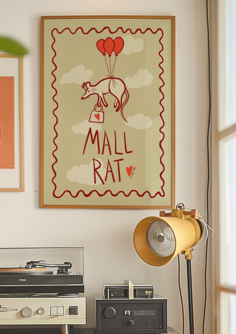 90s Mall Rat Mouse Art Print, Nostalgic Decor (digital Download) - Etsy