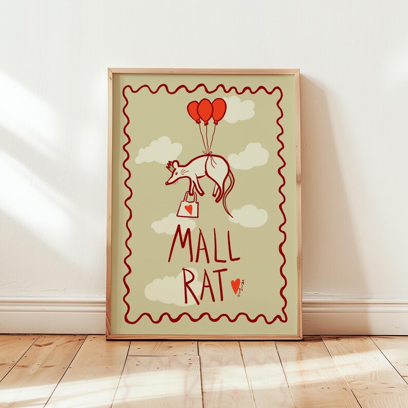 90s Mall Rat Mouse Art Print, Nostalgic Decor (digital Download) - Etsy