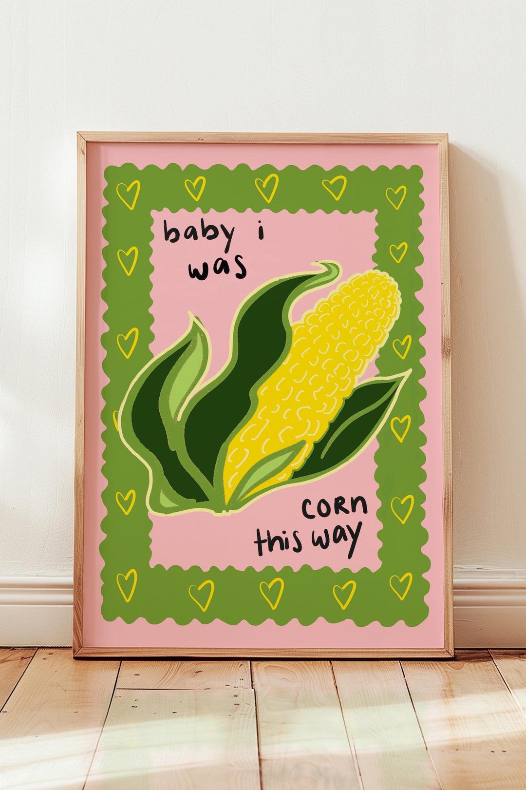 Corn This Way Poster, Fun Farm Girl Poster, Funny Wall Art, Silly Decor ...