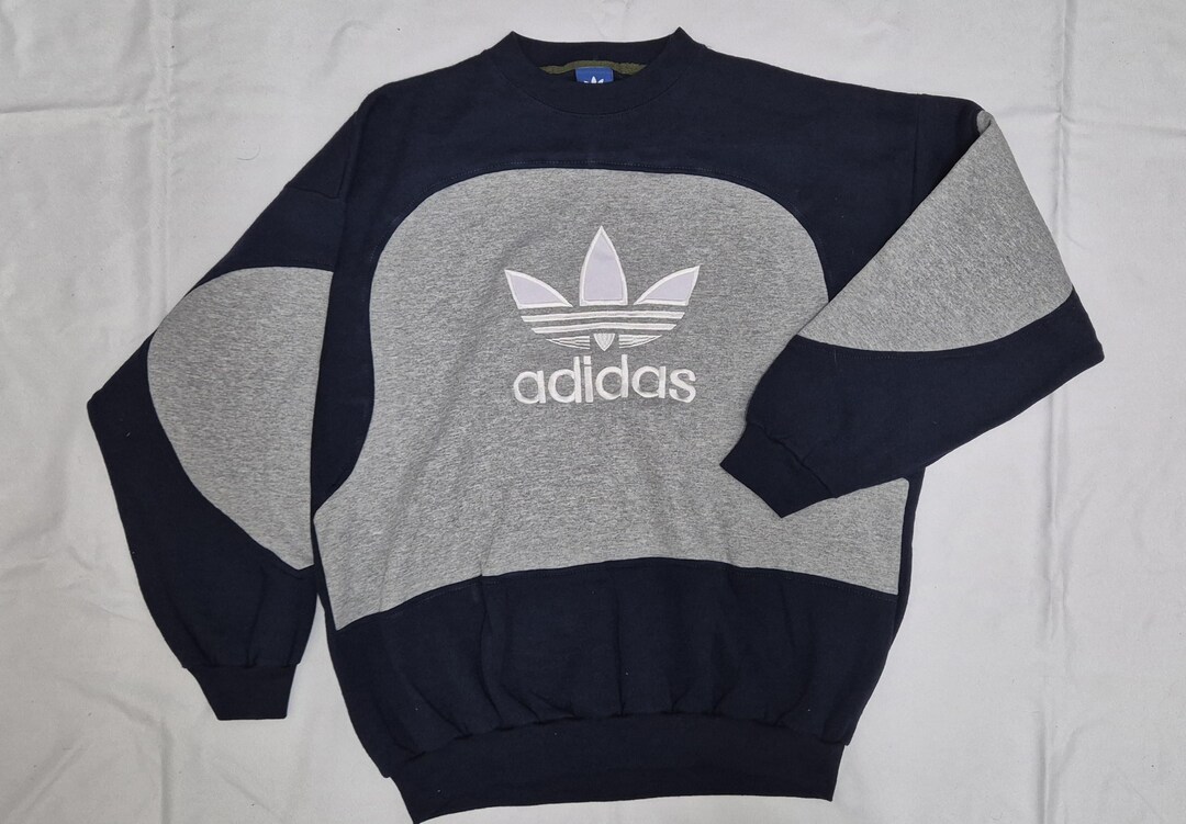 ADIDAS Vintage Reworked Sweatshirt Jumper Embroidered Swoosh Size XL - Etsy