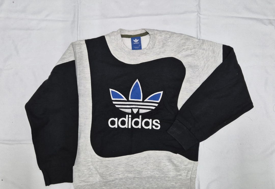 ADIDAS Vintage Reworked Sweatshirt Jumper Embroidered Swoosh Size SMALL ...
