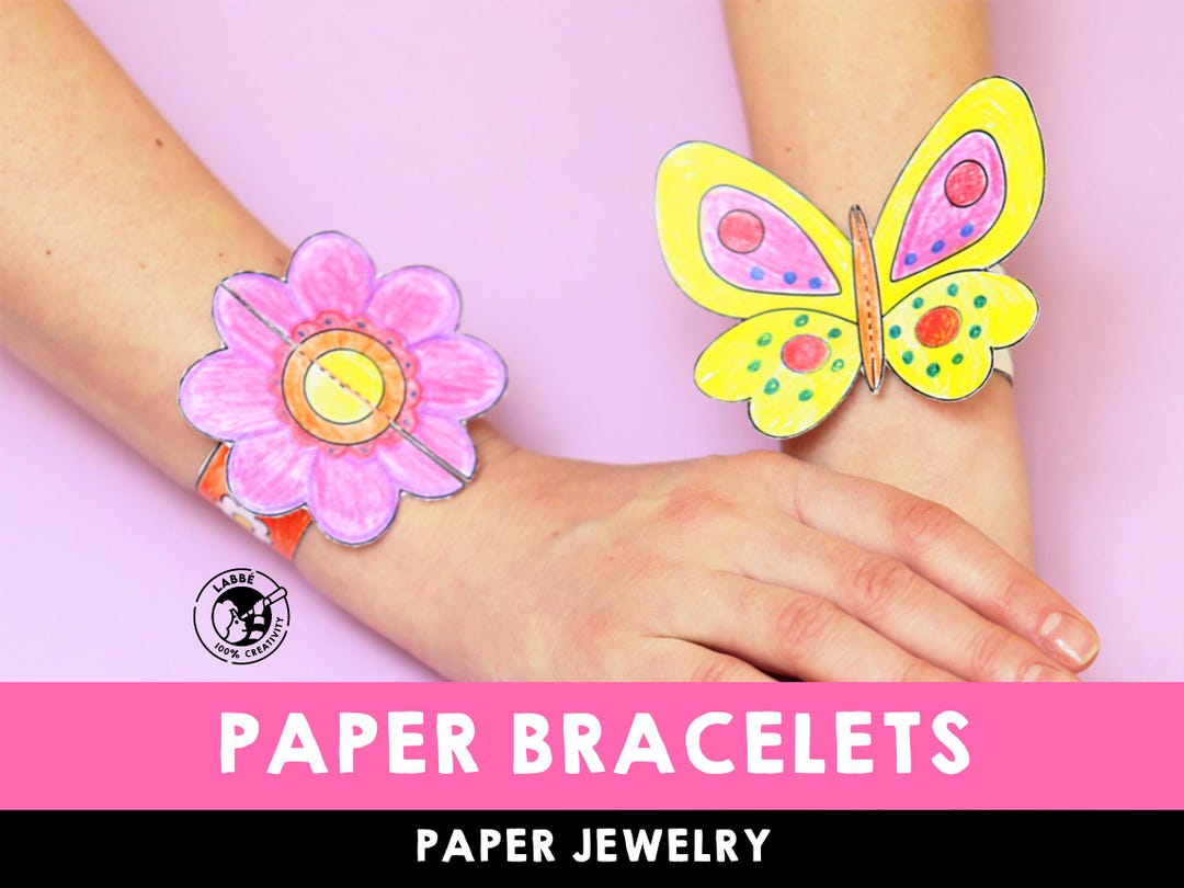 DIY Paper Bracelet Templates: Kids Jewelry Craft (PDF Pattern) - Etsy