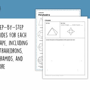 Geometric 3D Shapes | Polyhedra Drawing Worksheets | Educational Math ...
