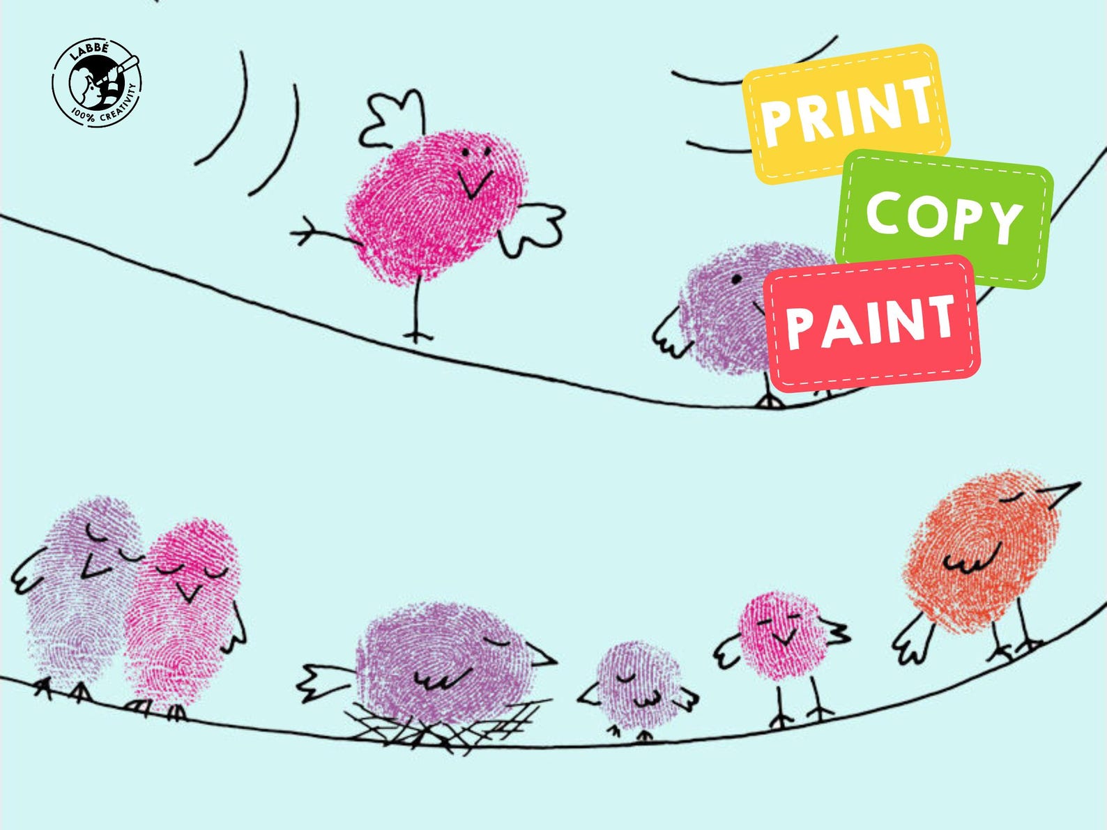 Fingerprint Art Activity: 220 DIY Character Ideas (PDF Pattern) - Etsy
