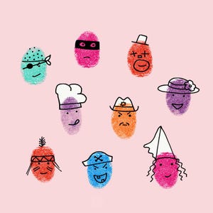 Fingerprint Art Activity: 220 DIY Character Ideas (PDF Pattern) - Etsy