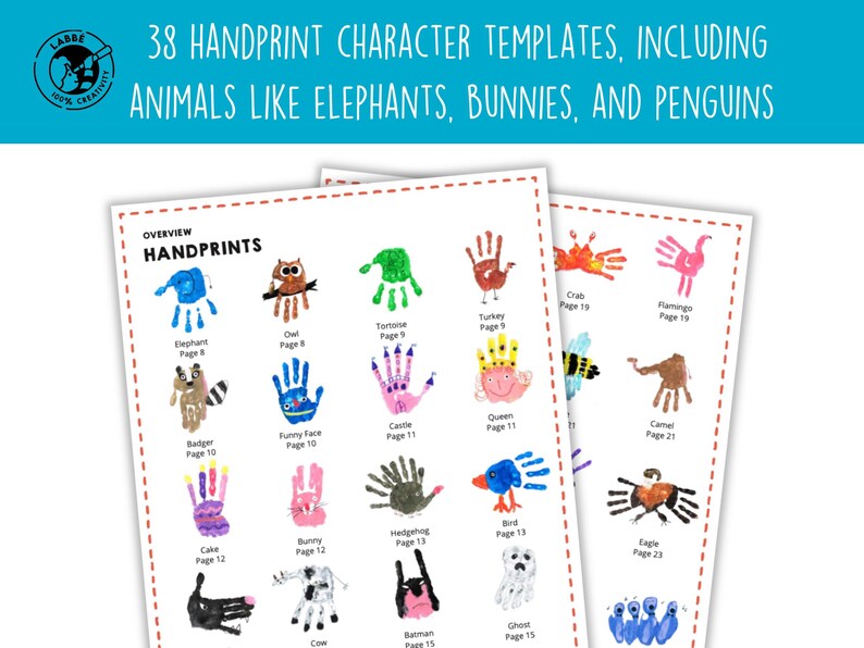 Handprint Art | Fun Fingerprint Characters | DIY Handprint Templates ...