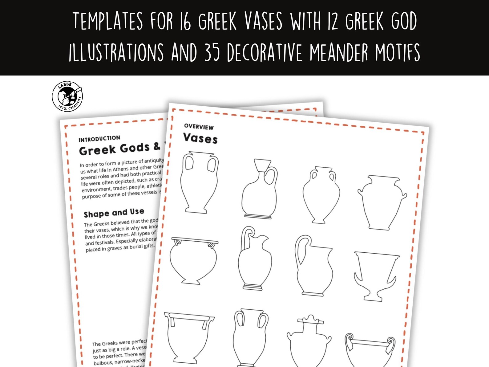 Greek Vase Art Activity: DIY Gods & Mythology (PDF Pattern) - Etsy