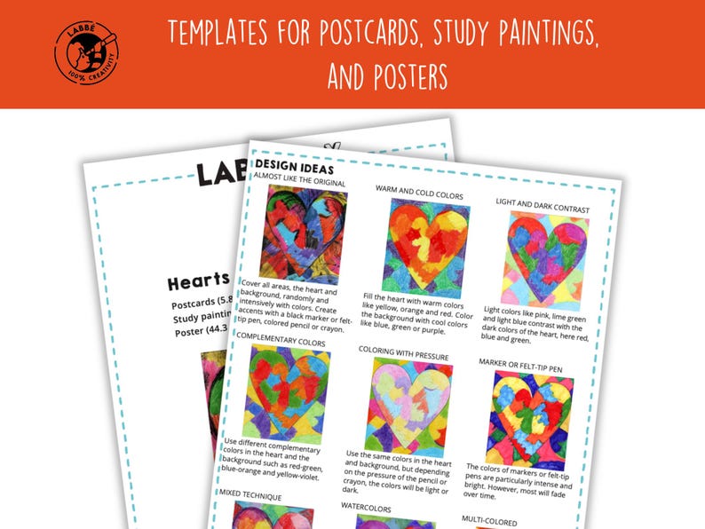 Hearts After Jim Dine | Art Templates | DIY Heart Art | Creative ...