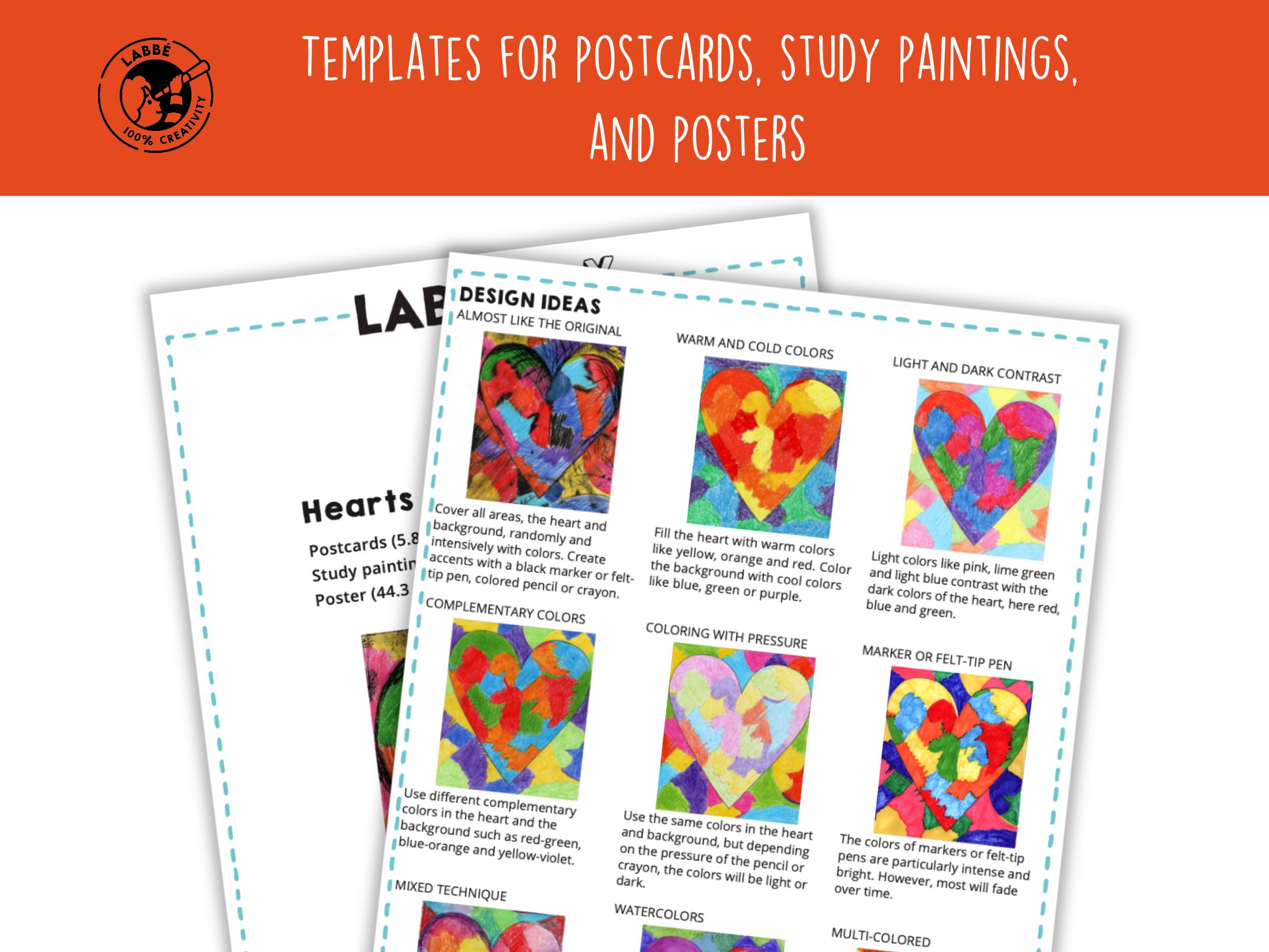 Hearts After Jim Dine | Art Templates | DIY Heart Art | Creative ...