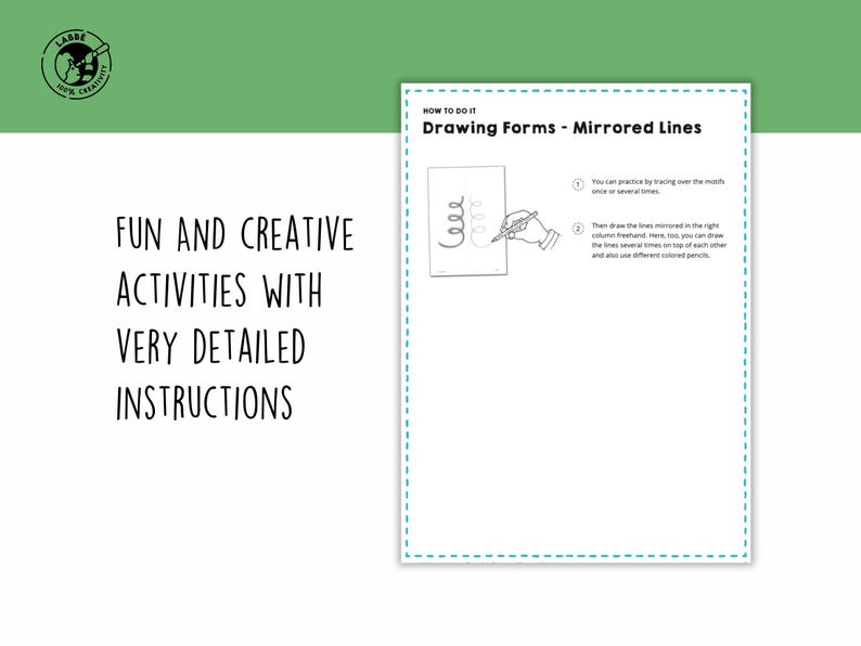 Waldorf Form Drawing Guide: Mirrored Lines Symmetry Practice (PDF ...