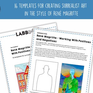 René Magritte Surrealist Art Templates: Positive & Negative Space (PDF ...
