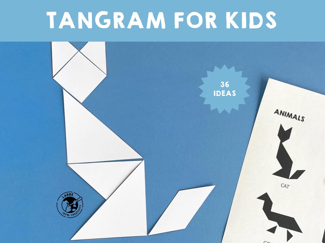 Tangram for Kids: 36 Geometric Puzzle Ideas (printable) - Etsy