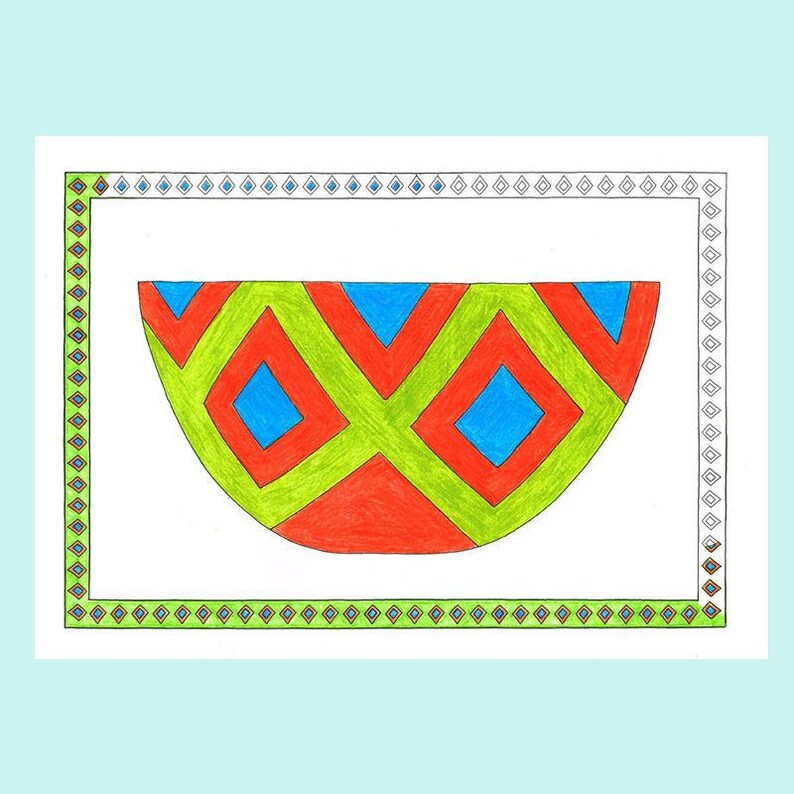 Neolithic Pottery Art: Stone Age Coloring Templates (PDF Pattern) - Etsy