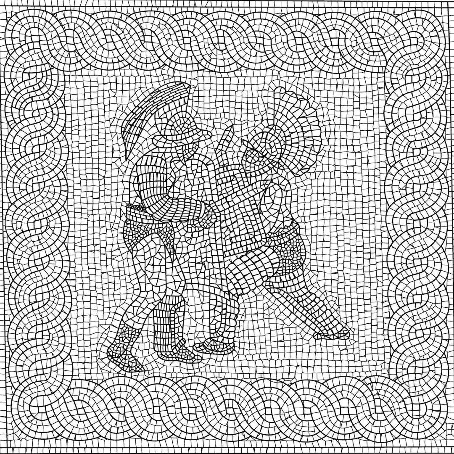 Mosaics - Roman Gladiators | Historical Coloring Templates | DIY ...