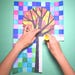 Grid Trees Coloring Art | Warm & Cool Colors (PDF Download) - Etsy